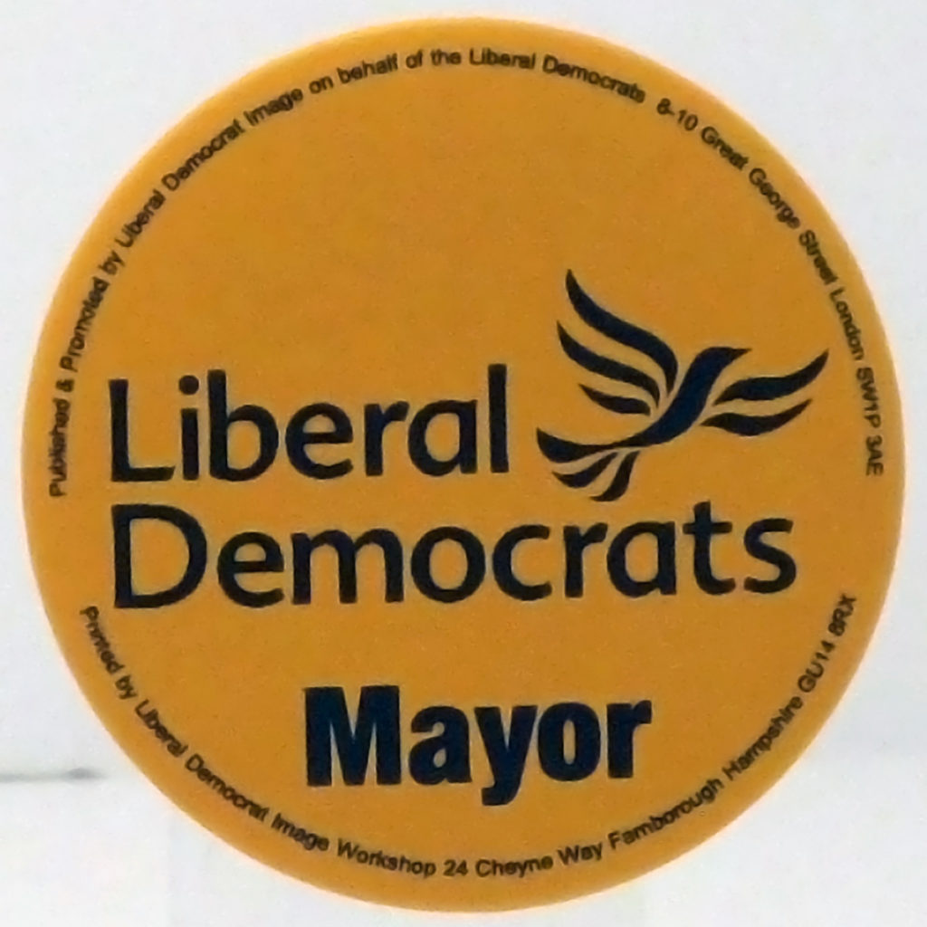 Lib-Dem Mayor Badge Large | Lib Dem Image