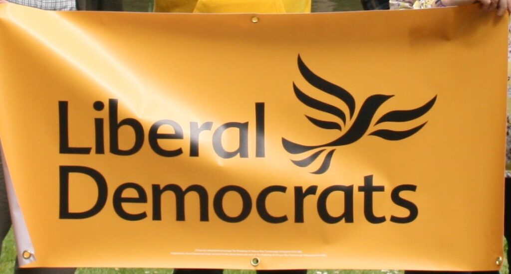 Banner Yellow Printed Black Bird | Lib Dem Image